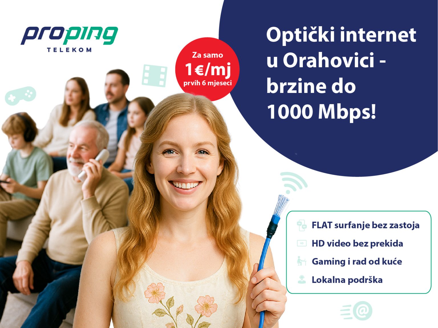 Pro-Ping Telekom lansira optički internet u Orahovici brzine do 1000 ...